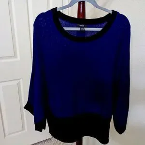 Alfani | Sweaters | Alfani Women Blue Black Colorblock Knit Dolman ...